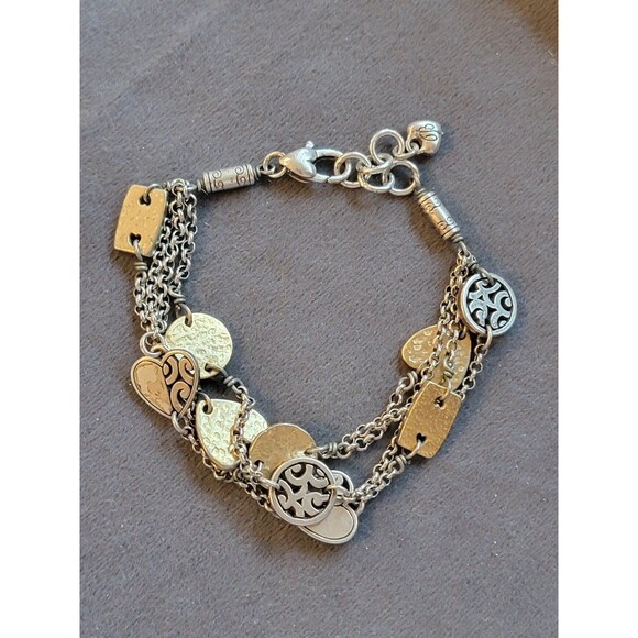 Brighton | Jewelry | Brighton Signature Silver And Gold Heart Multi ...